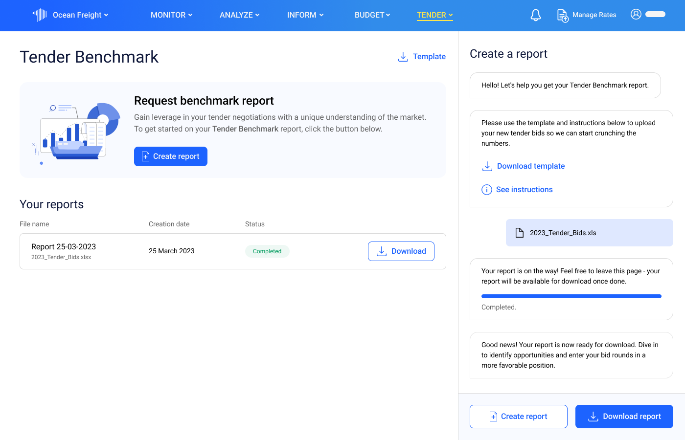 Products: Tender Benchmark Tool